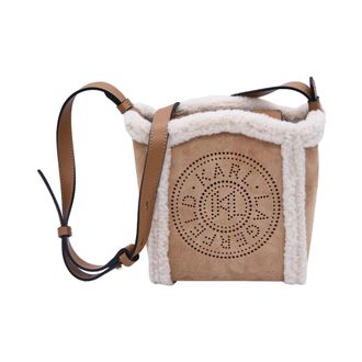 Karl Lagerfeld K/Circle Small Shearling Shoulderbag - - Bags - Damen - Beige - ONE SIZE