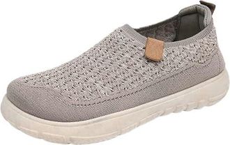 Generic Mocassins plats &agrave; enfiler pour femme - Pieds larges - Chaussures de loisirs - Confortables - Antid&eacute;rapantes - Semelle souple - Chaussures de randonn&eacute;e