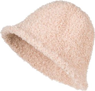 styleBREAKER Femme Chapeau de p&ecirc;cheur en Peluche Unicolore, Chaud Bucket Hat Automne Hiver Unicolore 04025039, Couleur:Beige