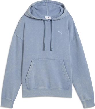 Puma Damen Essentials Elevated Relaxed Wash Hoodie XXL, Cool Blue