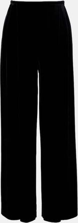 Norma Kamali Weite High-Rise-Hose aus Samt