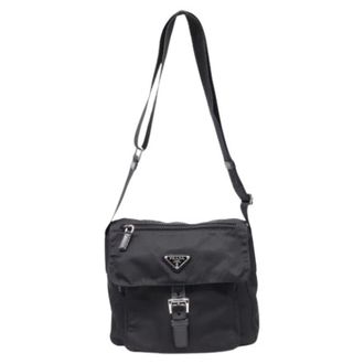 Prada Pre-owned Re-Nylon Vela Single Buckled Messenger Bag - - Pre-owned - Damen - Schwarzk - ONE SIZE