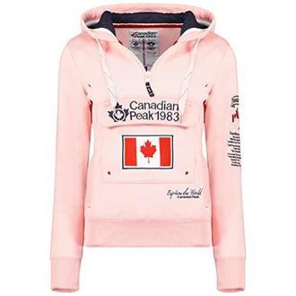 Canadian Peak Gyrelle Lady - Sweat Femme Capuche Poches Kangourou - Sweatshirt Femmes Manche Pull Casual Manches Longues Chaud (Rose_Clair S Taille 1)