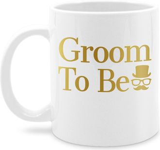 Shirtracer Tasse Tassen 325ml - Statement Spr&uuml;che - Groom to be mit Gold Effekt - 325 ml - Wei&szlig; - spruchtasse sarkasmus br&auml;utigam kaffeetasse spruchtassen spruch