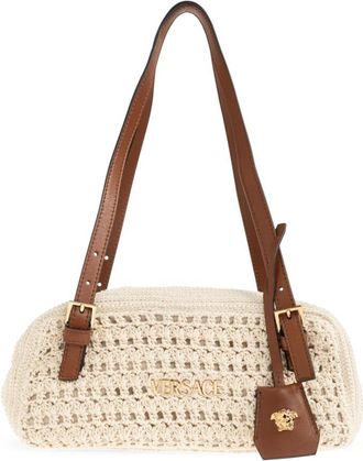 Versace Femme, Sacs, Beige, Taille: ONE Size Tag Raffia Bowling Bag