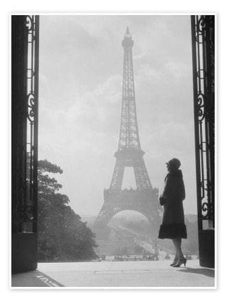 Posterlounge Place du Trocad&eacute;ro-et-du-11-Novembre Poster 30 x 40 cm Schwarz-Wei&szlig; Wandbilder Wanddeko