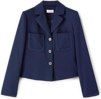 Motivi Femme, Vestes, Bleu, Taille: 46 FR Veste Courte avec Empi&egrave;cements en Satin