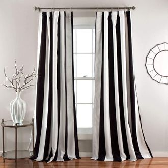Lush Décor Wilbur C32978P15-000 Fenstervorhänge-Set, 213,4 cm, L-Paar, Schwarz