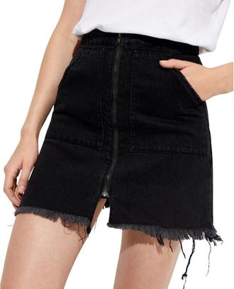 One Teaspoon Femme, Jupes, Noir, Taille: W23 Zip Frayed Mini Skirt