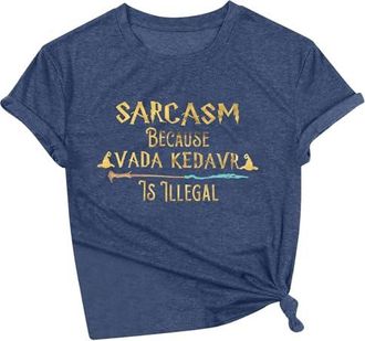 Generic Arcasm Because Avada Kedavra is Illegal Tops pour femmes T-shirt ample pour femme T-shirt ample 2025 Magic T-shirts amples tendance &agrave; manches courtes 