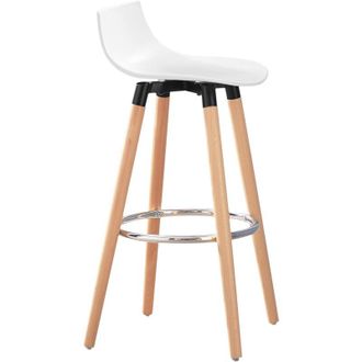 SoBuy Sobuy - Tabouret de bar haut ergonomique en ABS avec dossier et repose-pieds - Pieds en bois de h&ecirc;tre - Hauteur dassise 70 cm - FST86W