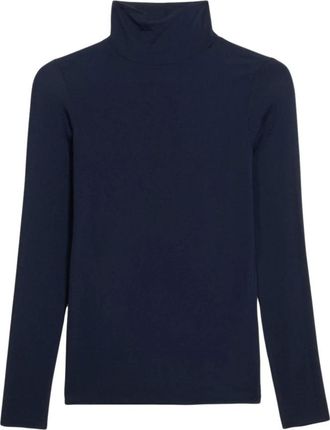 Oltre Femme, Pulls, Bleu, Taille: 40 FR T-shirt col roul&eacute; en m&eacute;lange de modal