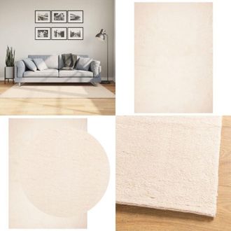 vidaXL Teppich HUARTE Kurzflor Weich und Waschbar Beige 120x170 cm - Weichheit - Flauschig - Kurzflor - Rutschfest - Bequemlichkeit - Home & Living