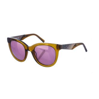 Swarovski Oval Gr&uuml;n-Silberne Sonnenbrille mit braunen Gl&auml;sern - - Accessories - Damen - Gr&uuml;n - ONE SIZE