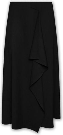 Elena Miro Femme, Jupes, Noir, Taille: 50 FR Jupe portefeuille avec jabot