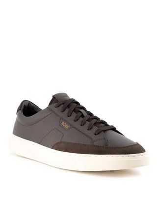 HUGO BOSS Herren Sneaker schwarz Glattleder