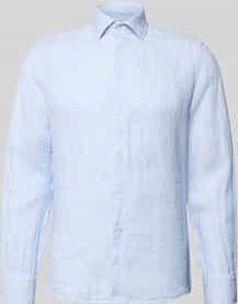 Seidensticker Slim Fit Leinenhemd mit Kentkragen