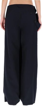 Jean Paul Gaultier Wraparound Wool-Blend Trousers - Blue