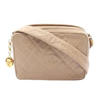Chanel Sac port&eacute; &eacute;paule matelass&eacute; Coco Mark Diamond Stitch Pre-owned - Femme - Pre-owned - Beige - Taille: ONE Size
