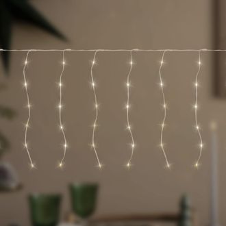 ECD Germany LED Lichtervorhang 120 LEDs Warmwei&szlig;, 3m, 20 Str&auml;nge, mit Timer & 19 Modi, Weihnachtsdeko Innen/Au&szlig;en, LED Lichterketten Vorhang mit Fernbedienung, We