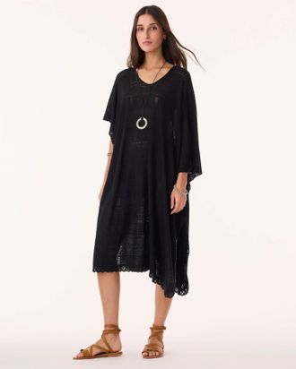 Kujten Cape pointelle soie cachemire - Poncho Melania Pointelle