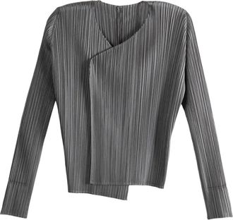 Pleats Please Issey Miyake pleated jacket - Grau