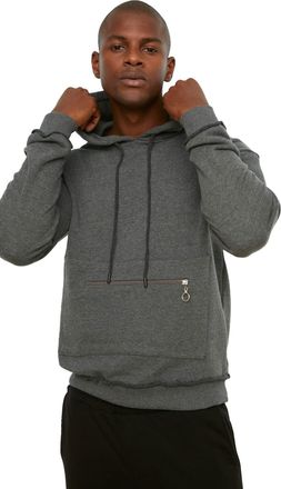 Trendyol Trendyol Anthrazit-M&auml;nner mit Kapuze mit Kapuze mit Kapuze mit regul&auml;rem Sweatshirt, Anthrazit