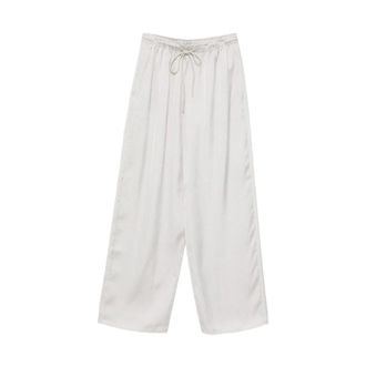 Emporio Armani Femme, Pantalons, Blanc, Taille: 44 FR Pantalon Large Ray&eacute;