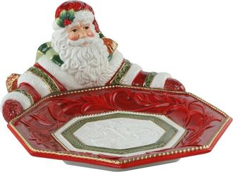 GOEBEL Schale Santa pr&auml;sentiert 36,5 cm - Fitz & Floyd Xmas