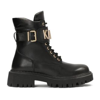Kazar Damen Lederstiefel verziert mit Metallbuchstaben - - Shoes - Damen - Schwarzk - 38 EU