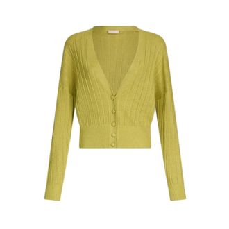 Liu Jo Femme, Pulls, Vert, Taille: 38 FR Lurex Cardigan
