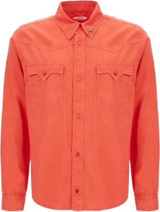 Versace Homme, Chemises, Rouge, Taille: M Chemise &agrave; poches &agrave; rabat