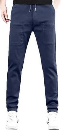 Generic Pantalon de jogging pour homme avec poches, pantalon de jogging l&eacute;ger avec cordon de serrage &agrave; taille &eacute;lastique, pantalon de surv&ecirc;tement athl&eacute;tique d&eacute;