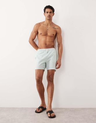 GANT Badeshorts aus Seersucker in Gr&uuml;n gestreift-Blau