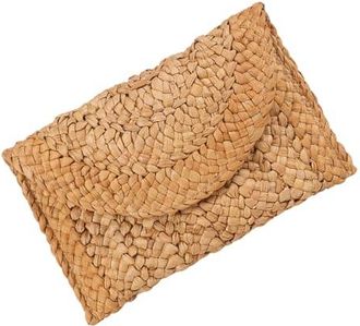 Holibanna Holibanna Pochette &agrave; Main en Paille Tress&eacute;e &agrave; la Main Grand Paquet de Plage L&eacute;ger Couleur Caf&eacute; Clair Paquet d&Eacute;t&eacute; Femme pour Voyages et Sorties Porte-M