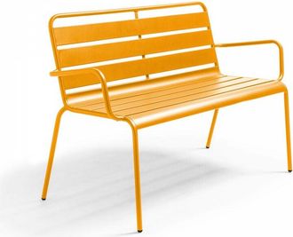 Oviala Banc de jardin en m&eacute;tal jaune - Palavas