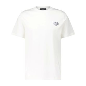 A.P.C. A.p.c., Homme, Tops, Blanc, Taille: S T-shirt avec broderie de logo