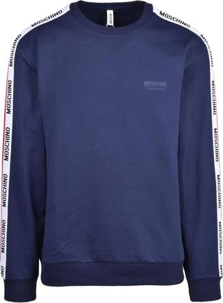 Moschino Homme, Sweatshirts et sweats à capuche, Bleu, Taille: XL Felpa Girocollo