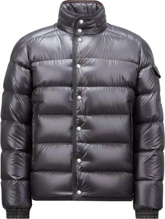 Moncler Kurze Daunenjacke mit Wollbesatz - - Jackets - Herren - Grau - 2XL