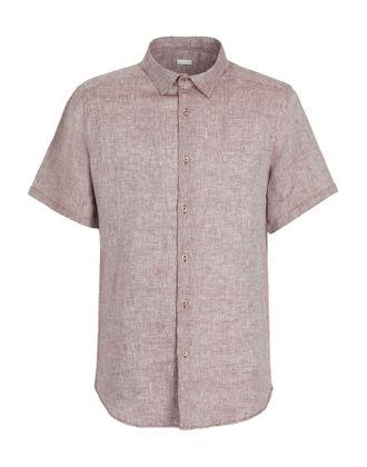 8 by YOOX LINEN S/SLEEVES REGULAR-FIT SHIRT
