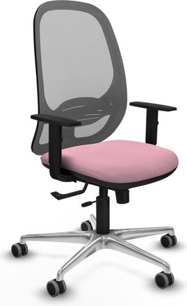 Piqueras y Crespo B&uuml;rostuhl in Rosa, mit 1D-Armlehnen, h&ouml;henverstellbare Lendenwirbelst&uuml;tze, ausgestattet mit Syncro/Traslack und Schneideschaum, mit Rollen von 65 mm, 