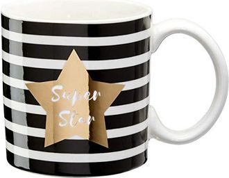 Draeger Paris Tasse Black & Gold feines Porzellan Super Star | Originelle Tasse zum Verschenken an Ihre Lieben, Kollegen, Freunde, Freunde | Kaffeetasse mit G
