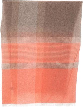 D'Aniello Check Frayed Scarf