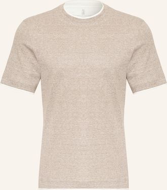 Brunello Cucinelli Brunello Cucinelli T-Shirt Mit Leinen beige
