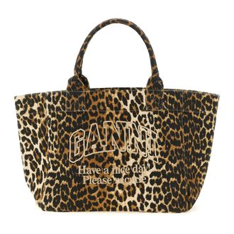 Ganni Femme, Sacs, Brun, Taille: ONE Size Leopard Medium Tote