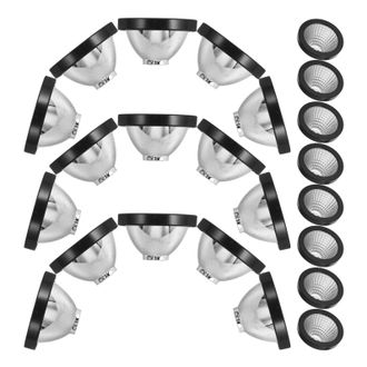 Angoily 50 St&uuml;ck Solar LED Scheinwerfer Lampenschirm Schwarz Rahmen F&uuml;r Au&szlig;enstatuenaugen Garten Balkon Terrasse Dekorative Spotlight Lampenabdeckung