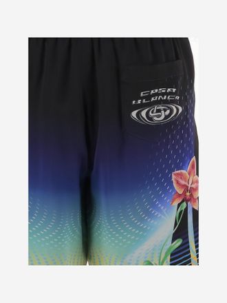 Casablanca Silk Graphic Print Bermuda Shorts - Multicolor