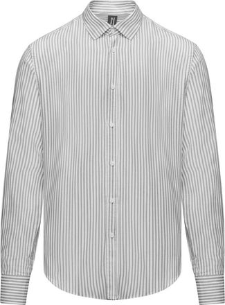 Bomboogie Homme, Chemises, Gris, Taille: 2XL Chemise ray&eacute;e en lin et coton