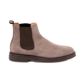 Brunello Cucinelli Taupe Wildleder Chelsea Stiefel - - Shoes - Herren - Grau - 43 1/2 EU