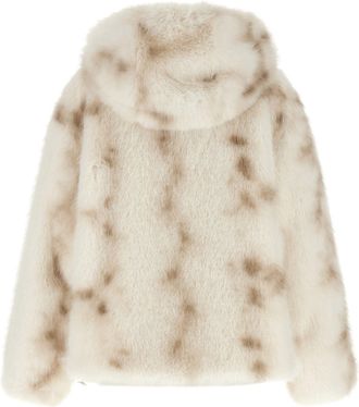 Herno Eco-Fur with Lynx Spot Effect Bomber Jacket - Ivory